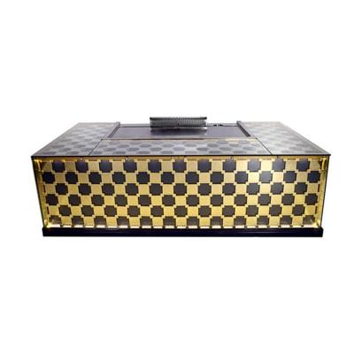 China 1.6m 8KW Gas Teppanyaki Grill Table with 8 Seats and Lower Exhaust for Commercial Use for sale