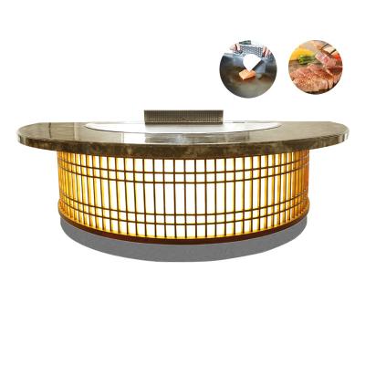 China Commercial Teppanyaki Grill Table with 20mm Thickness 8KW Heat Power and 10 Seats Capacity for Restaurants for sale