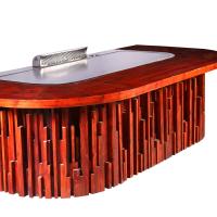 China Commercial Teppanyaki Grill Table with 20mm Thick Food-Grade Alloy Steel 2200*850*800 mm and 8kw Power for sale