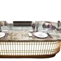 China Commercial Teppanyaki Grill with German 304 Stainless Steel and 20 mm Heating Plate in 2200*850*800 mm Size for sale