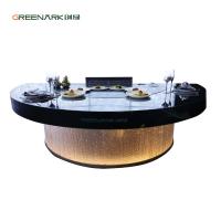 China Commercial Teppanyaki Grill Table with 20mm Thick Food-Grade Alloy Steel, 8000W Power, and Triple Airflow System for sale