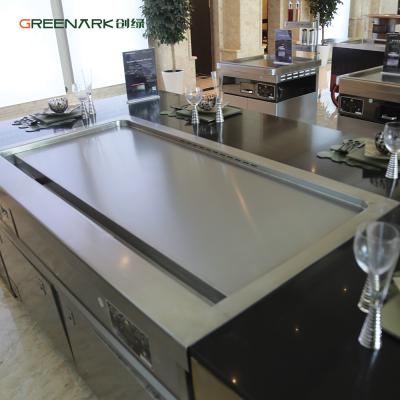 China 20mm Thick Food-Grade Alloy Steel Teppanyaki Grill Table CE ISO Certified with Customized Size Options for sale