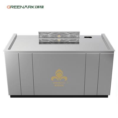 China Custom 20mm Thick Food-Grade Alloy Steel Teppanyaki Grill Table with 8000W Power and Triple Airflow System for sale