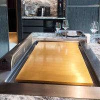 China Round Copper Teppanyaki Table with Electric Heating for sale