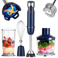China 5 in 1 Immersion Stick Blender Set 120V 240V With Whisk Frother Chopper Beaker for sale