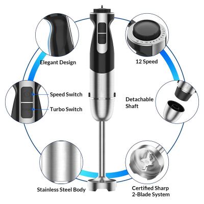 China Stainless Steel 12 Speed Hand Mixer , 5 In 1 Immersion Blender for sale