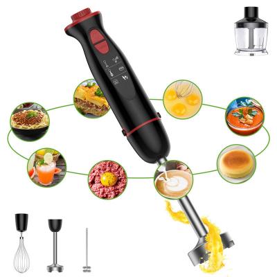 China Durable stainless steel blades manual hand blender includes beaker, chopper, whisk, milk frother for sale