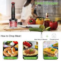 China Durable stainless steel blades manual hand blender includes beaker, chopper, whisk, milk frother for sale