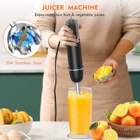 China Titanium reinforced hand mixer blender with milk frother, egg whisk, food grinder, blending container for sale