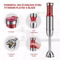 China Red Stick Hand Blender With Variable Speed Control Dishwasher Safe for sale