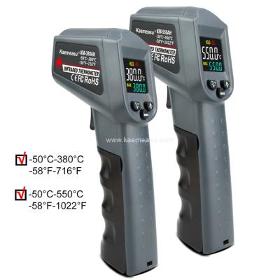 China Kaemeasu Color Display Infrared Thermometer with Laser Targeting -50°C to 380°C Range 12:1 Distance Ratio for sale