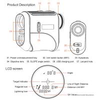 China 6.5X Laser Rangefinder 5-1000m Golf Hunting Distance Meter with Slope Switch IP54 for sale