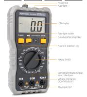 China KM-DM05 Series Digital Multimeter 6000 Count Display with True RMS Auto Range Voltage Current Resistance Testing for sale
