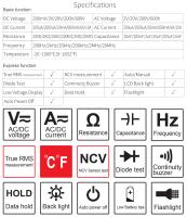 China KM-DM05 Series Digital Multimeter 2000-6000 Count Display with NCV Voltage Current Resistance Testing 152×73×48mm for sale