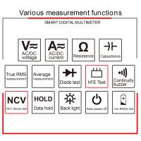 China Digital Multimeter 1000V AC DC Voltage Tester Resistance Capacitance NCV Auto Power Off for sale
