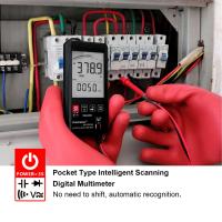 China Big screen Auto Ranging Touch Digital Multimeter True RMS Digital Multimeter AC DC Voltage Mini Pocket Multimetro for sale