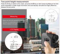 China Professional Laser Distance Meter 450m Golf Hunting Rangefinder 6.5X Magnification High Accuracy Digital Measuring Tool for sale