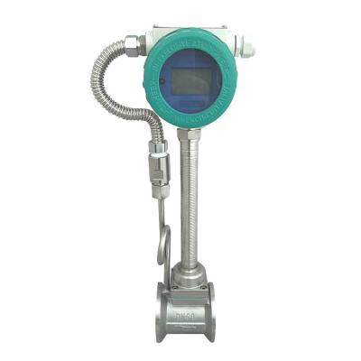 China 304 SS Clamp Type Vortex Flow Meter with Temperature Pressure Compensation DN25 to DN300 for sale