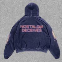 China Streetwear 500gsm Grey Sublimation Hoodie DTG Digital Printing Stone Acid Washed Hoodie for sale