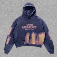 China Streetwear 500gsm Grey Sublimation Hoodie DTG Digital Printing Stone Acid Washed Hoodie for sale