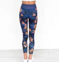 China High Waisted Custom Printed Leggings Sublimated Tights Breathable for sale