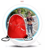 China Custom Logo Printed Calico Drawstring Backpack for sale