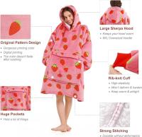 China OEM Premium Sherpa Wearable Blanket With Hood One Size Fits All for sale