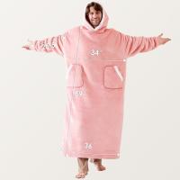 China Flannel Fleece Oodie Wearable Blanket With Pockets And Sleeves for sale