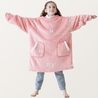 China Flannel Fleece Oodie Wearable Blanket With Pockets And Sleeves for sale