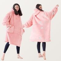 China Flannel Fleece Oodie Wearable Blanket With Pockets And Sleeves for sale