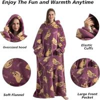 China Breathable Wearable Blanket Hoodie Warm Sherpa Hooded Blanket Sweatshirt for sale
