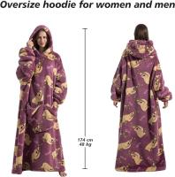 China Breathable Wearable Blanket Hoodie Warm Sherpa Hooded Blanket Sweatshirt for sale