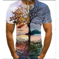 China Tie Dye Round Neck Colored Sublimation Shirts Custom Made Sublimated Shirts for sale