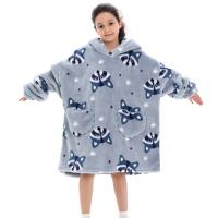 China BSCI Anti Pilling Wearable Blankets Pajamas Lazy Oversized Pullovers For Kids for sale
