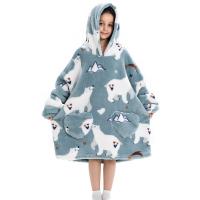 China BSCI Anti Pilling Wearable Blankets Pajamas Lazy Oversized Pullovers For Kids for sale
