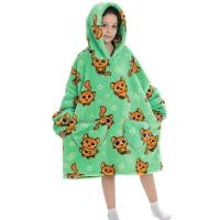 China Long Lined Soft Fleece Full Print Oversized Blanket Hoodie With Sleeves for sale