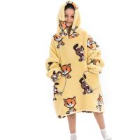 China Long Lined Soft Fleece Full Print Oversized Blanket Hoodie With Sleeves for sale