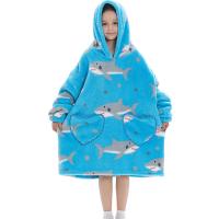 China Long Lined Soft Fleece Full Print Oversized Blanket Hoodie With Sleeves for sale