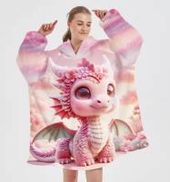 China Custom Position Printing Anime Large Fleece Hoodie Blanket Wearable OEM for sale