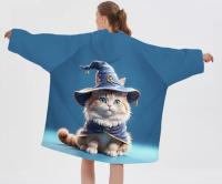 China Custom Position Printing Anime Large Fleece Hoodie Blanket Wearable OEM for sale