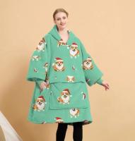 China Animals Luxury Plush Flannel Hoodie Blanket Warm Adults Oversized Hoodie Blanket for sale