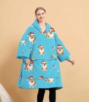 China Animals Luxury Plush Flannel Hoodie Blanket Warm Adults Oversized Hoodie Blanket for sale