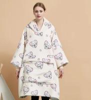 China Animals Luxury Plush Flannel Hoodie Blanket Warm Adults Oversized Hoodie Blanket for sale