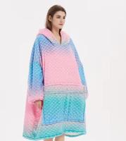 China Custom Print Wearable Oversized Hooded Blankets Luxury Colorful for sale