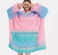 China Custom Print Wearable Oversized Hooded Blankets Luxury Colorful for sale