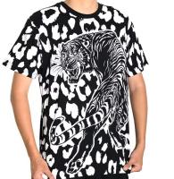 China New Design Fashion Leopard Pattern All Over Sublimation T Shirt Crew Neck Casual for sale