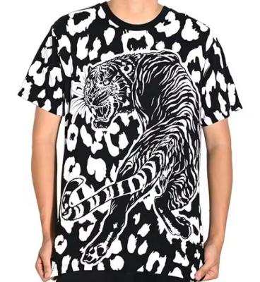 China New Design Fashion Leopard Pattern All Over Sublimation T Shirt Crew Neck Casual for sale