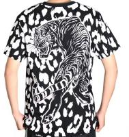 China New Design Fashion Leopard Pattern All Over Sublimation T Shirt Crew Neck Casual for sale