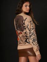 China BSCI Custom Graphic Sweaters  Round Neck Long Sleeve Sweatshirt Contrast Color for sale