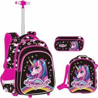 China Primary School Trolley Backpacks Boys And Girls Cartoon Printed for sale